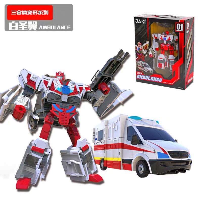 Transforming Toys Fire Truck Ambulance Engine Light Way God Robot ...