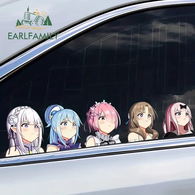 EARLFAMILY 13cm Re Zero Rem Car Stickers Personality Computer Cooler ...