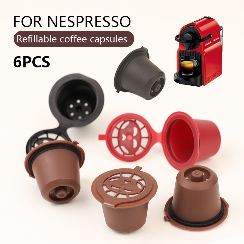 6PCS Refillable Reusable Nespresso Capsule,Capsule Coffee Machine ...
