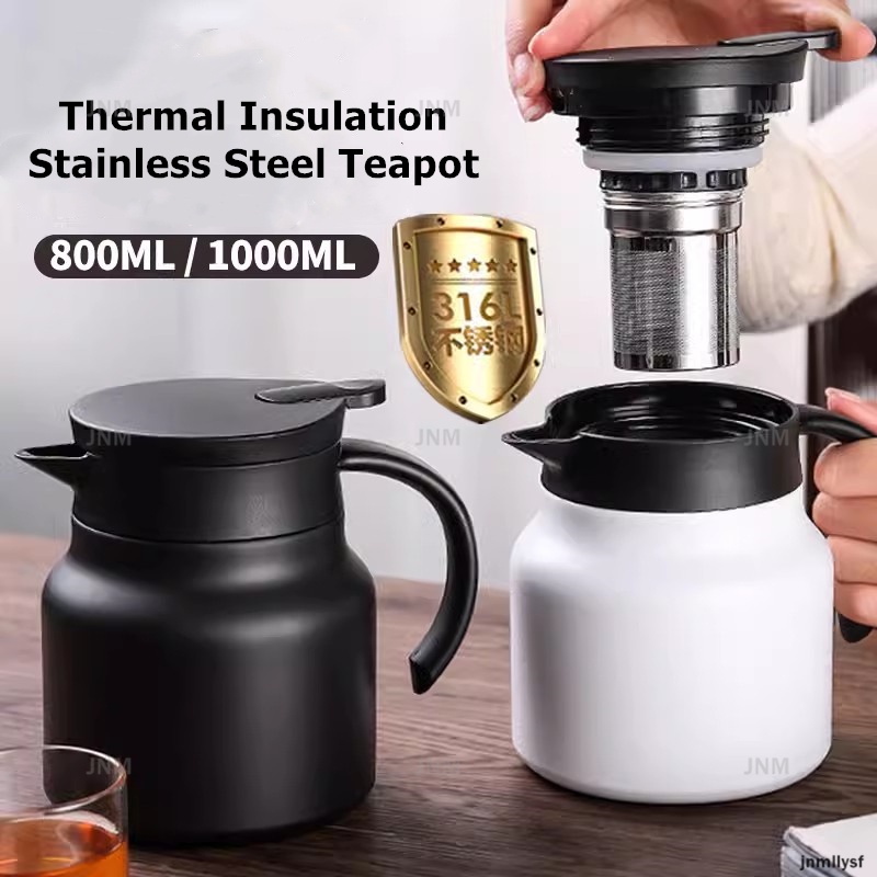 Thermal Insulation Teapot 316 Stainless Steel Teapot Coffee Pot Thermos ...
