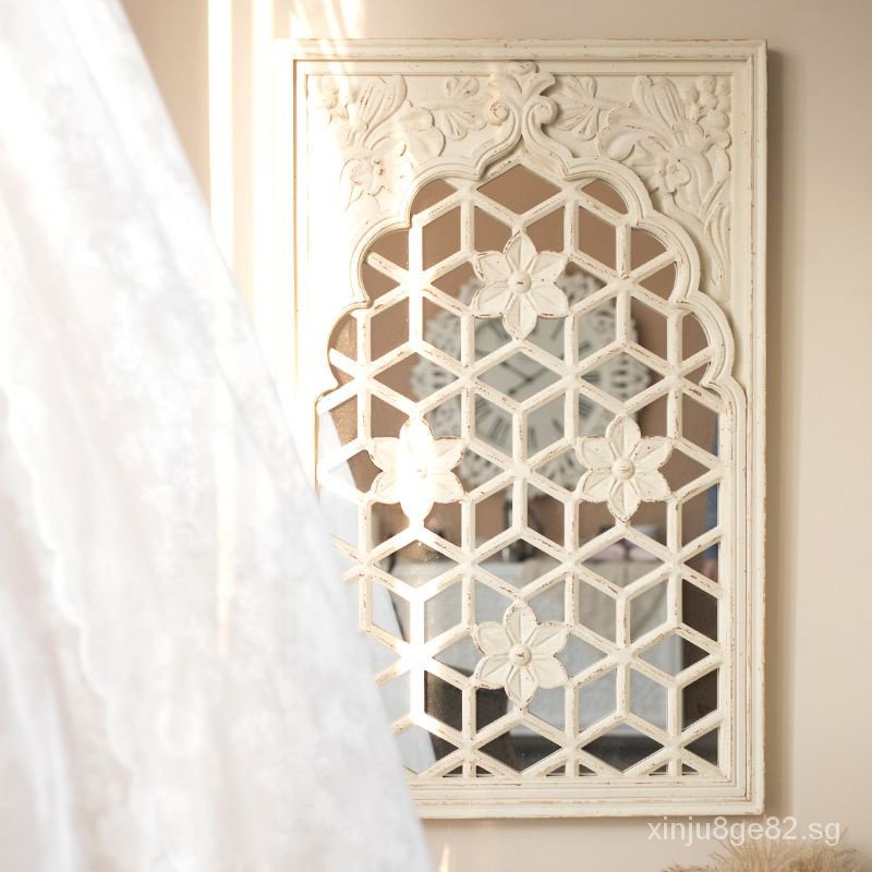 Retro French style Moroccan style homestay home solid wood carved ...