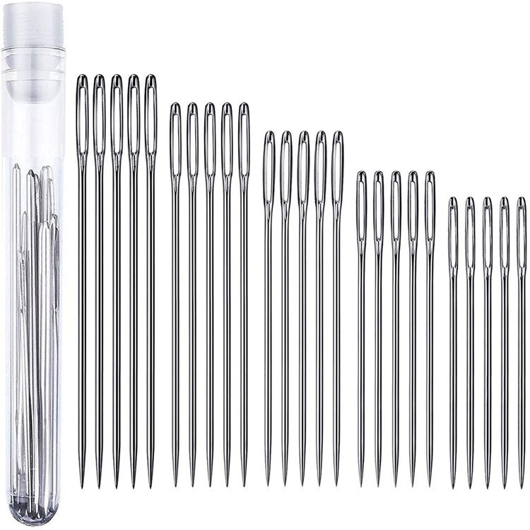 25Pcs Stainless Steel Large Eye Stitching Needles Hand Sewing Needles ...