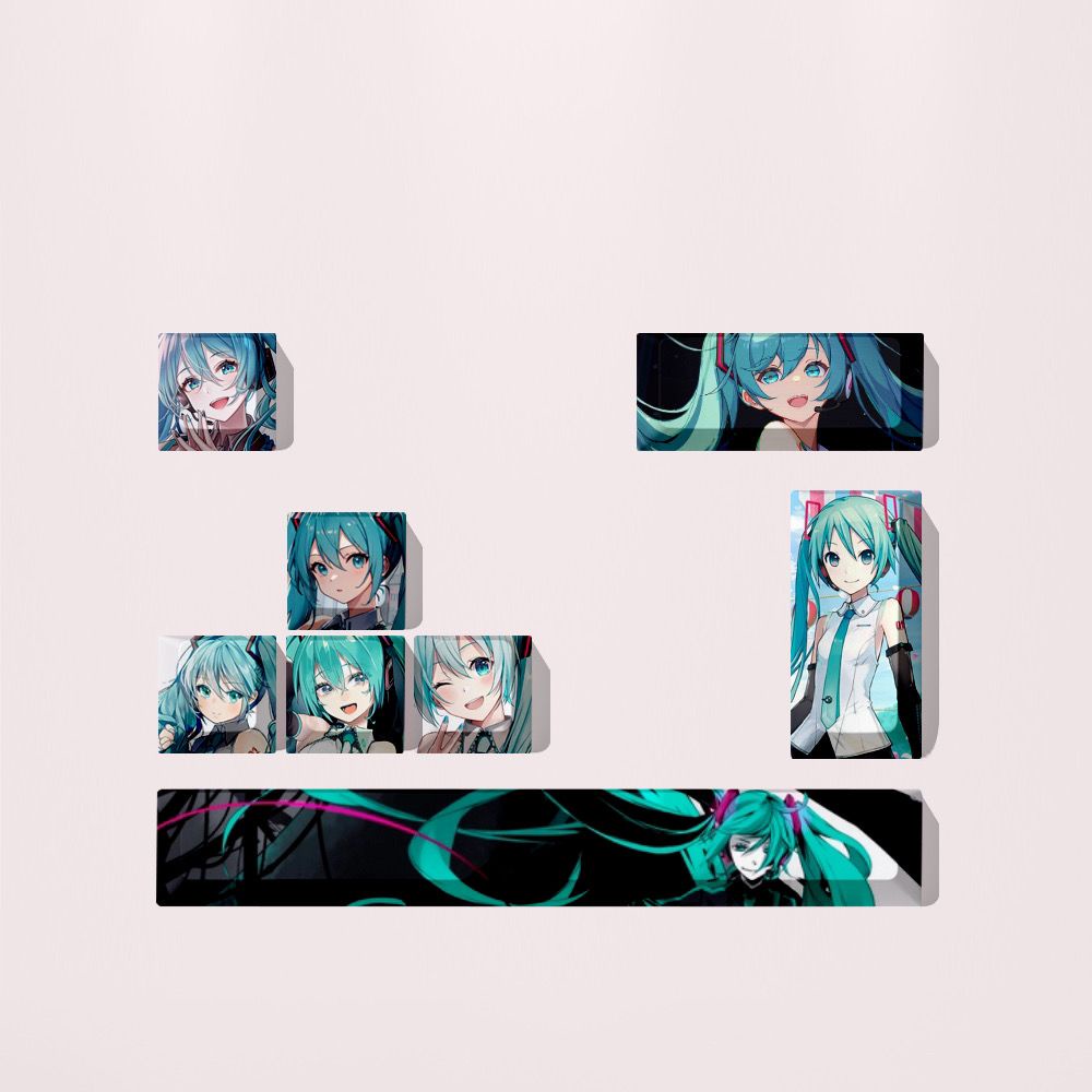Hatsune Miku Animation Girl Anime Personalized Keycap Cherry Mechanical ...