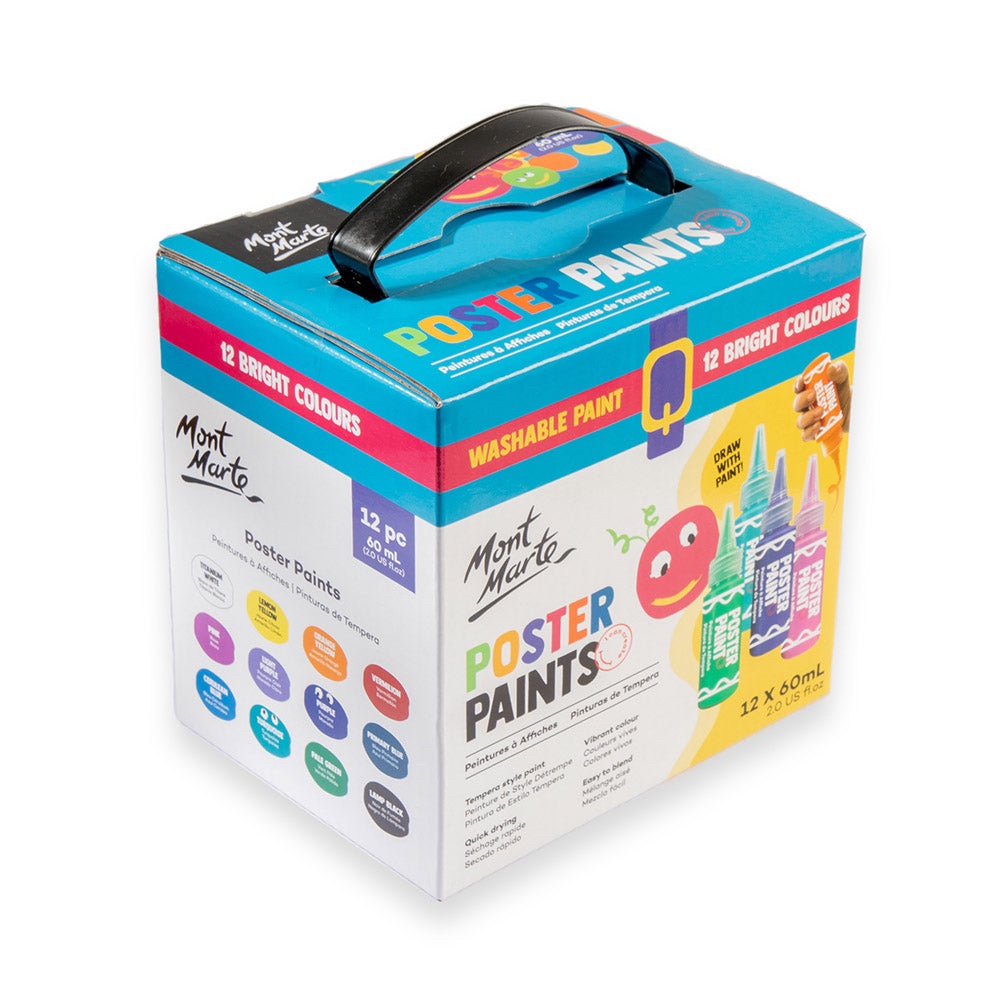 Mont Marte Poster Paints Set Fluoro Metallic 60ml Poster Paint Art ...