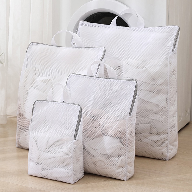 thick fine mesh laundry bag set washing clothes care washing bag net ...