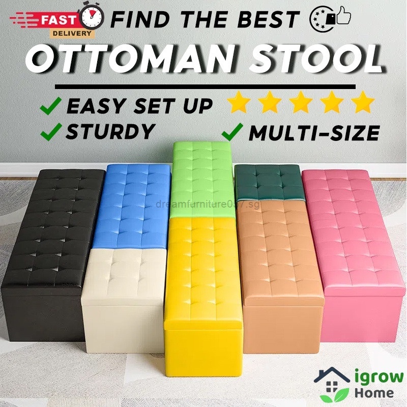 JINQUANJIA Home Entrance Shoe Stool Storage Stool Leather Grade Ottoman ...