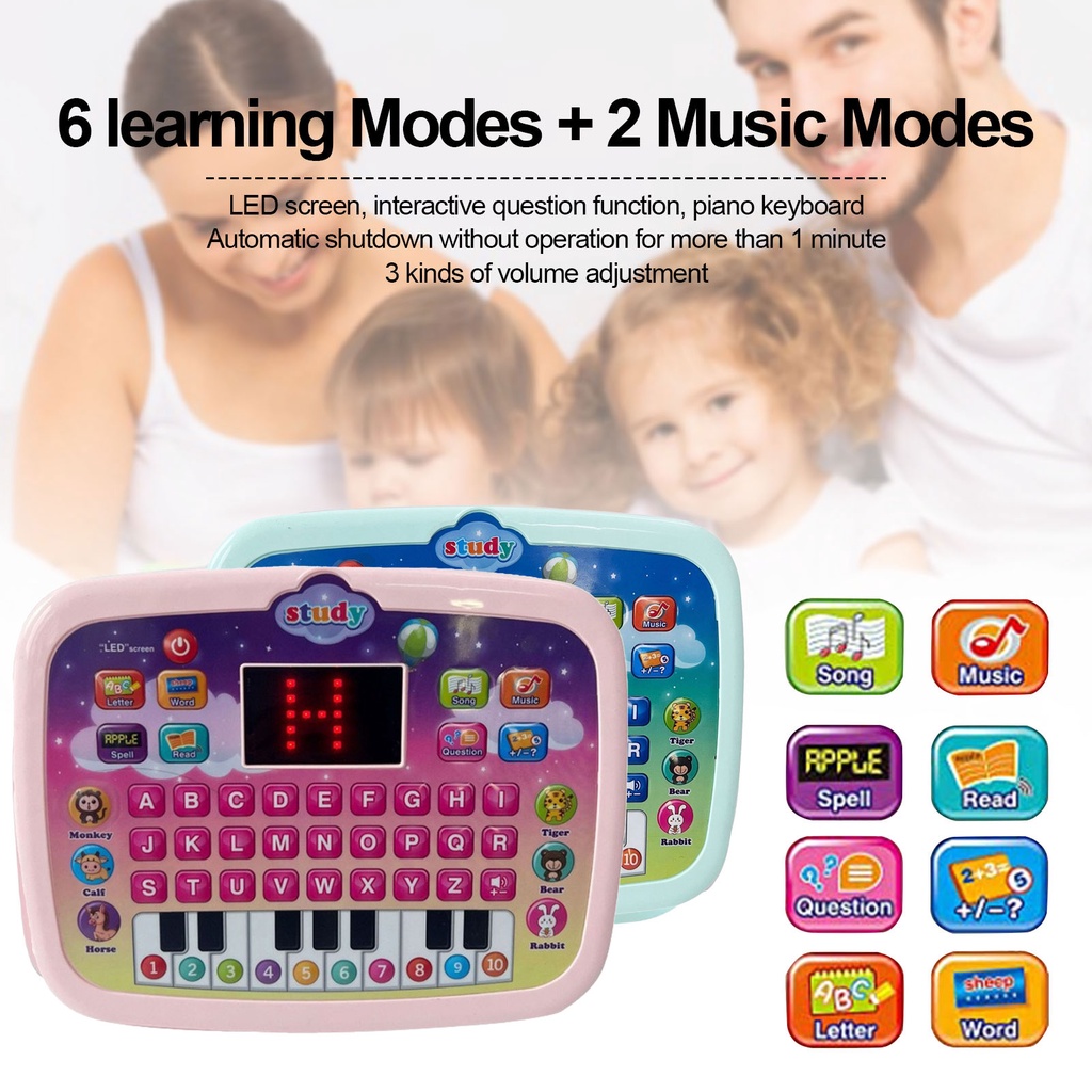 8-mode Kids Educational Tablet Pretend Play Laptop English Learning Toy ...