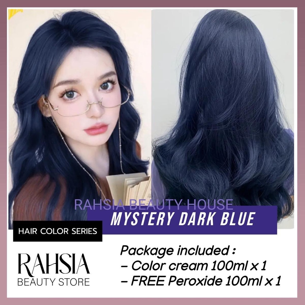 Mystery Dark Blue With Peroxide Profesional Salon Hair Color Dye Cream ...