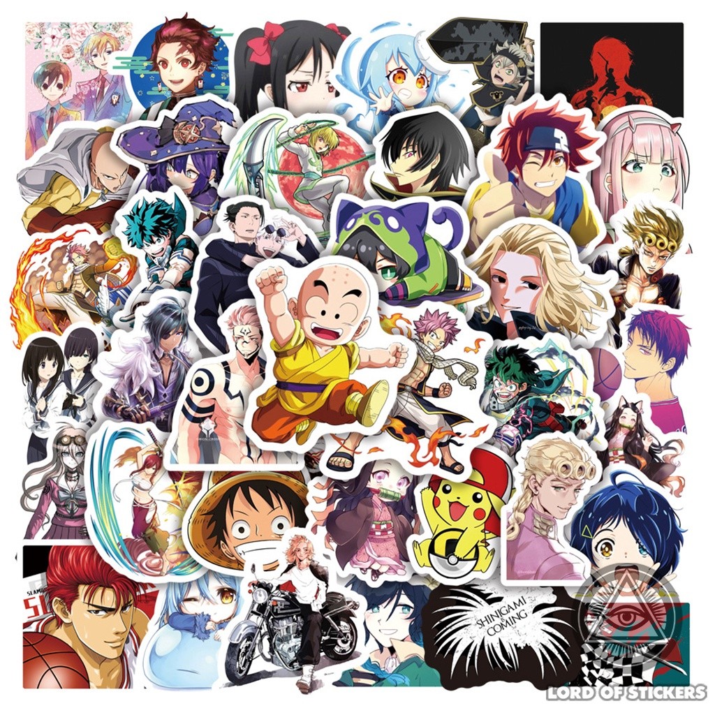 Set of 100 Stickers Comic Characters Anime Manga Waterproof Stickers to ...