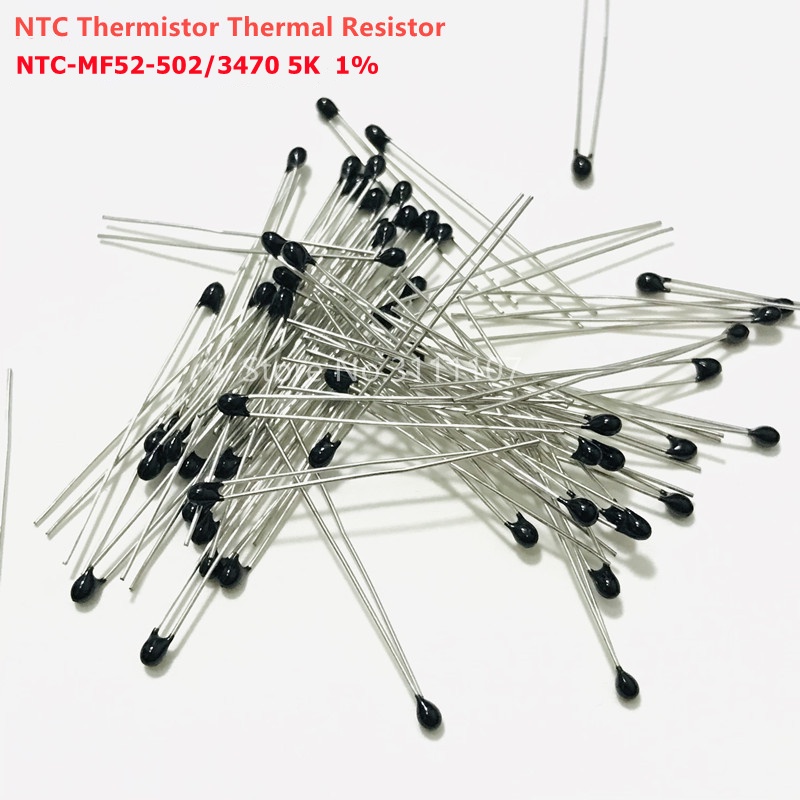 20 PCS/LOT Thermistor NTC-MF52-502/3470 5K Ohm 1% Temperature Sensor Thermal Resistor | Shopee ...
