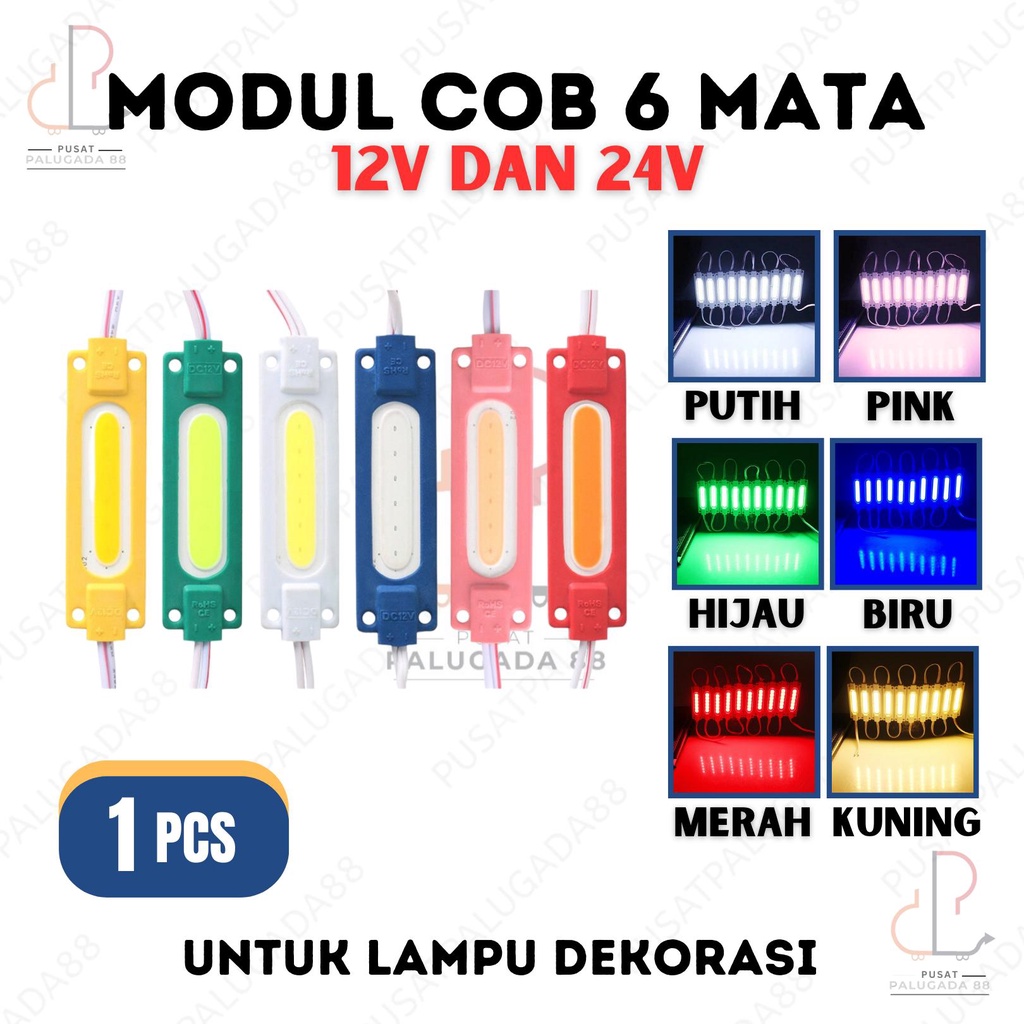 MATA MERAH PUTIH HIJAU Cob LED Module Light 6 Eye Points Pick Up Truck ...