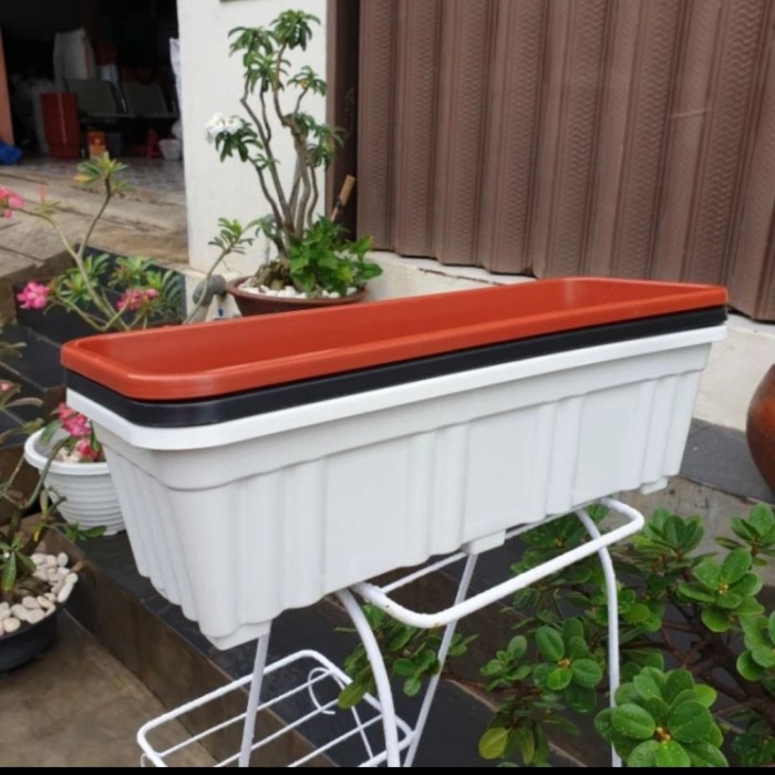 Alpen 50 long pot, rectangular flower pot, long box shape | Shopee ...
