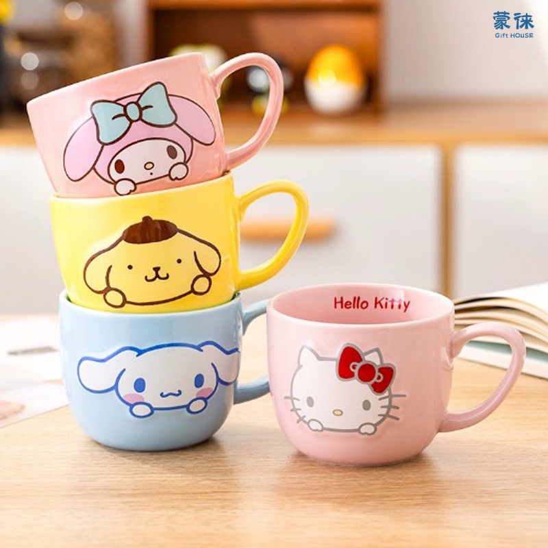 Sanrio Kawaii Cinnamoroll Cup Anime Hello Kitty New Ceramic High ...