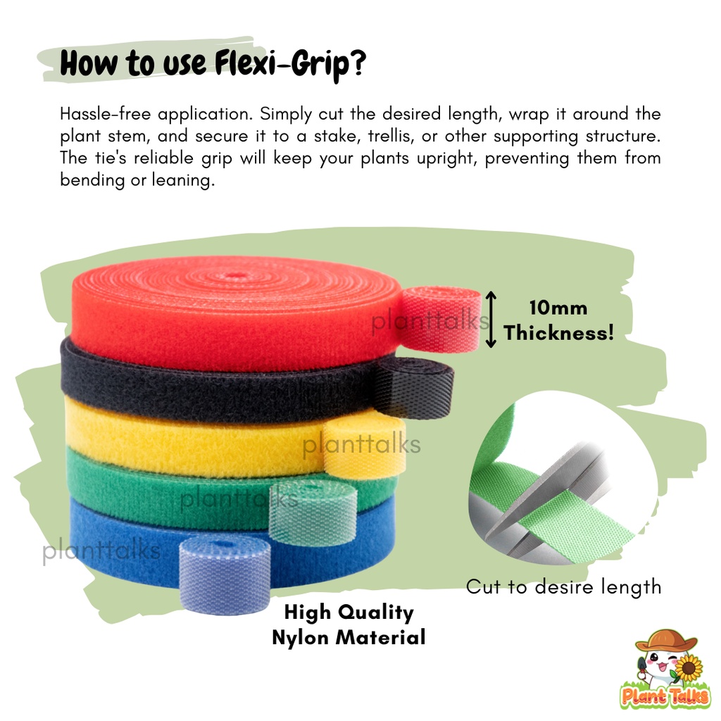 Plant Talks Flexi Grip Plant Support Tie Nylon Velcro Reusable Cable ...