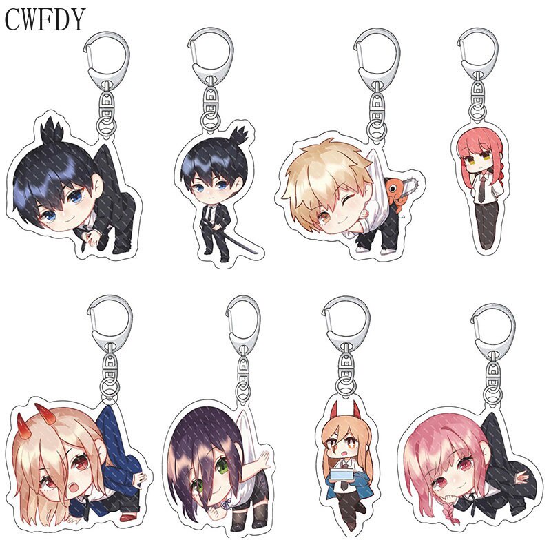 New Anime Chainsaw Man Double Sided Keychain Cartoon Figures Denji ...
