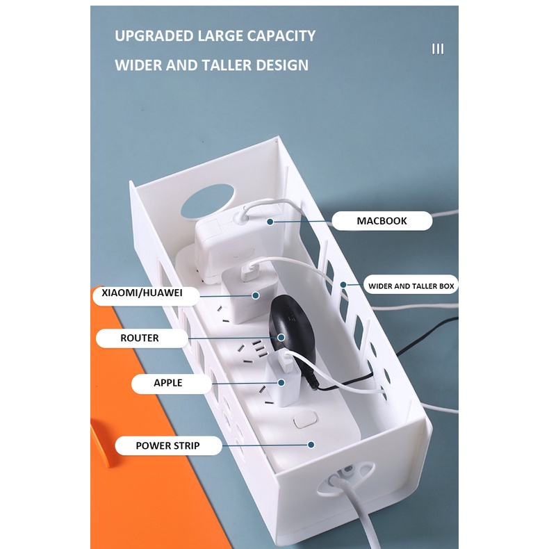 Cable Storage Box Power Board Wire Management Socket Strip Wire Case ...