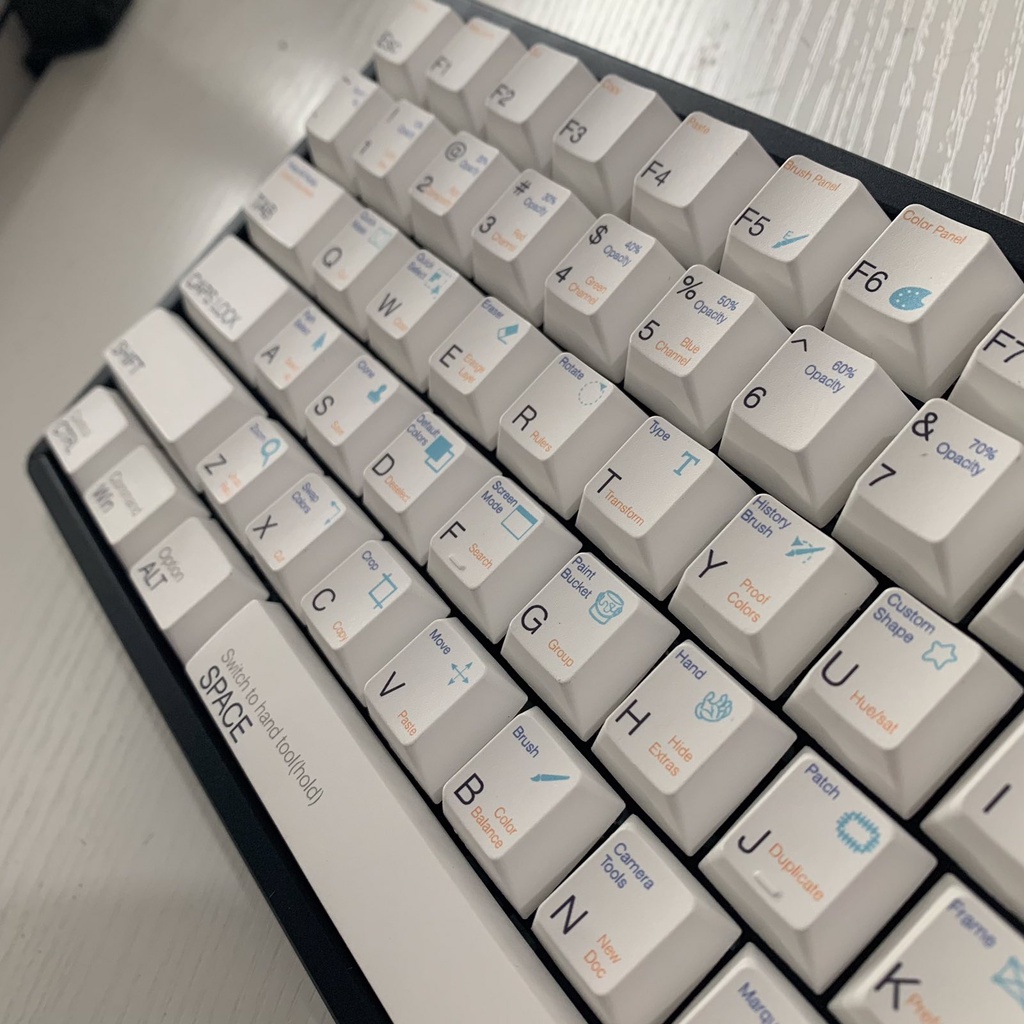 136 Keys Photoshop Keycaps Cherry Profile Dye-sub PS Shortcut Reference ...