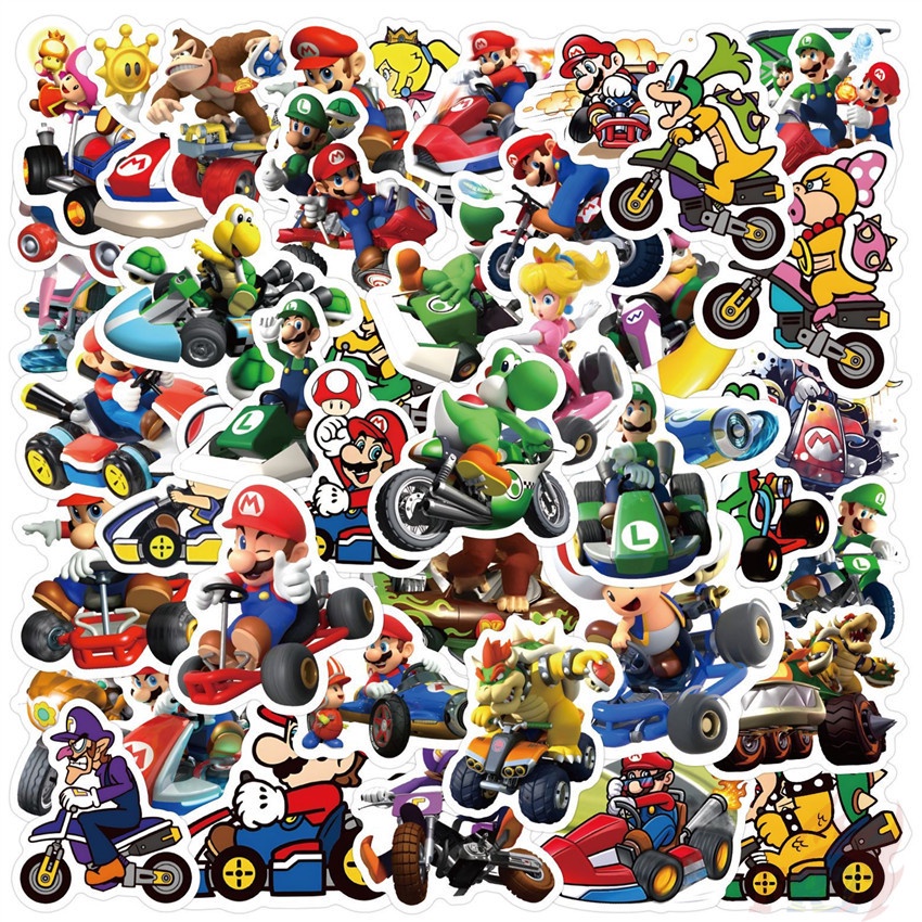 Mario Kart Series 01 Stickers 50Pcs/Set Waterproof DIY Fashion Decals ...