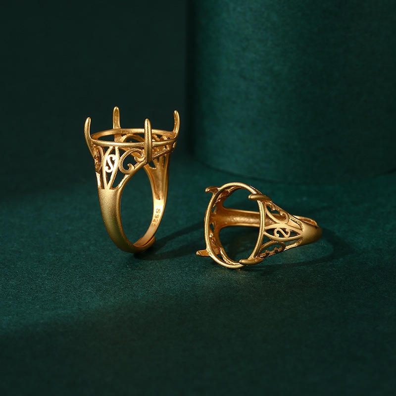 Ring Empty Frame | Retro Ancient Gold Diy Beeswax Turquoise Ring ...