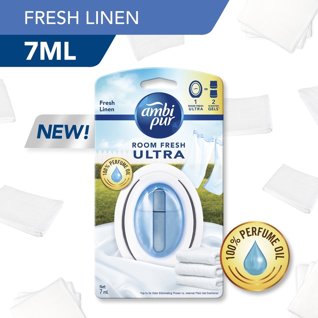 Ambi Pur Air Freshener Fresh Linen Room Fresh Ultra 7ml | Shopee Singapore