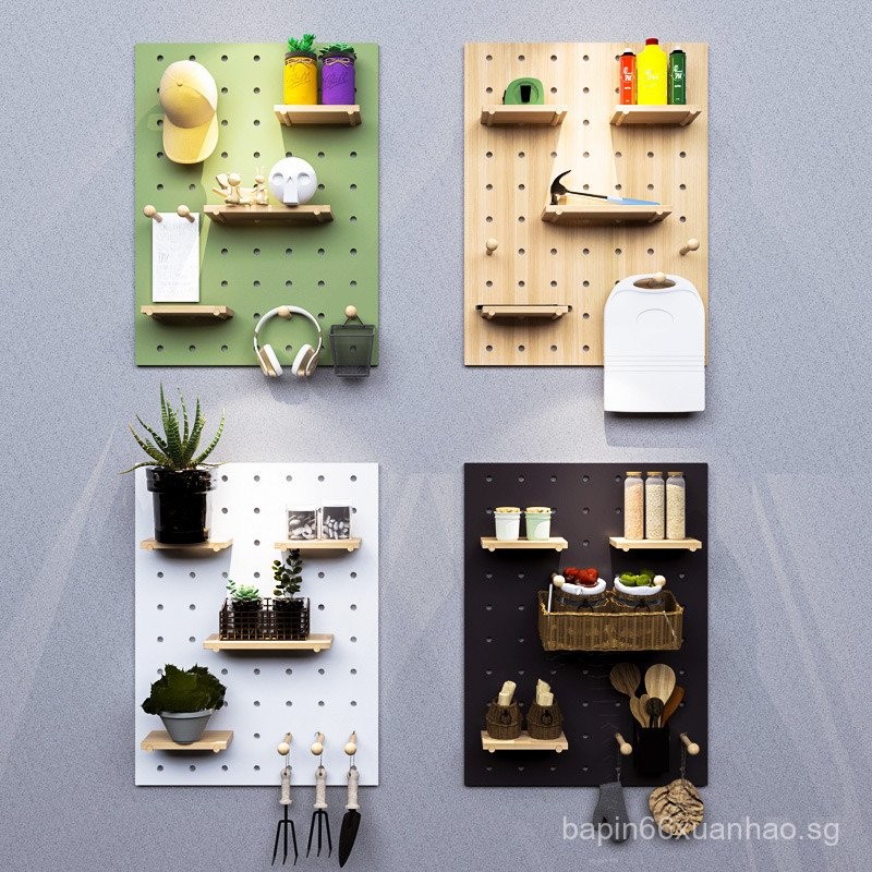 Wire-Wrap Board Solid Wood Customized Wall Shelf Hallway Wooden Wall ...