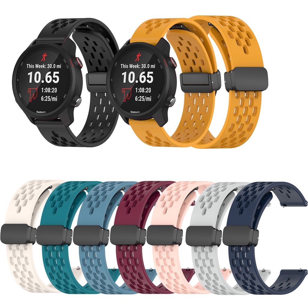 Soft Silicone Strap Magnetic Clasp Watch Band for Garmin Forerunner 645 ...