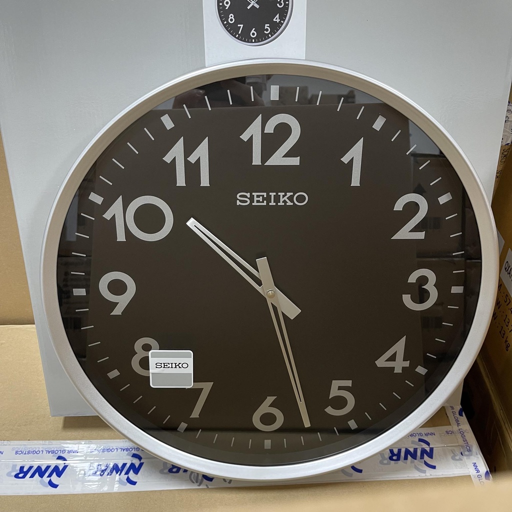 Seiko Clock QXA560A Big Large Office Analog Black Simple Wall Clock ...