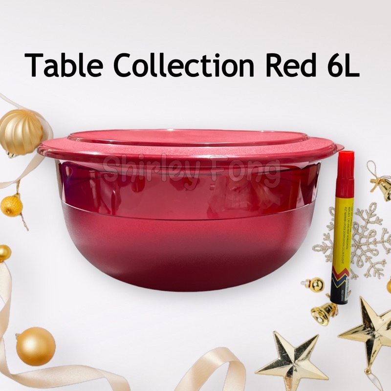 Tupperware Table Collection 6L Red (1pc) | Shopee Singapore