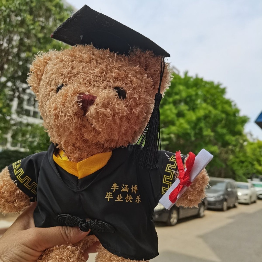 Creative Graduation Doll Bear College Uniform Doll Doctorial Hat Teddy ...