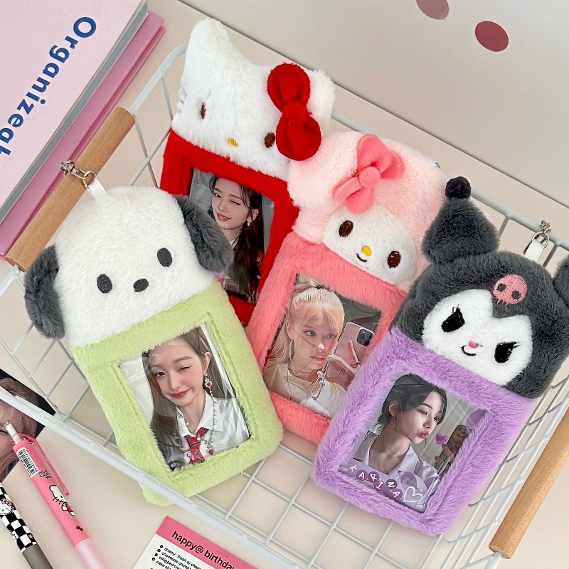 Sanrio Card Holder Plush Style Hello Kitty Cinnamoroll Kuromi Id Card ...