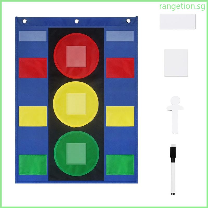 RAN Stoplight Pocket Chart Kids Behavior Chart Pocket with 5 Blank ...