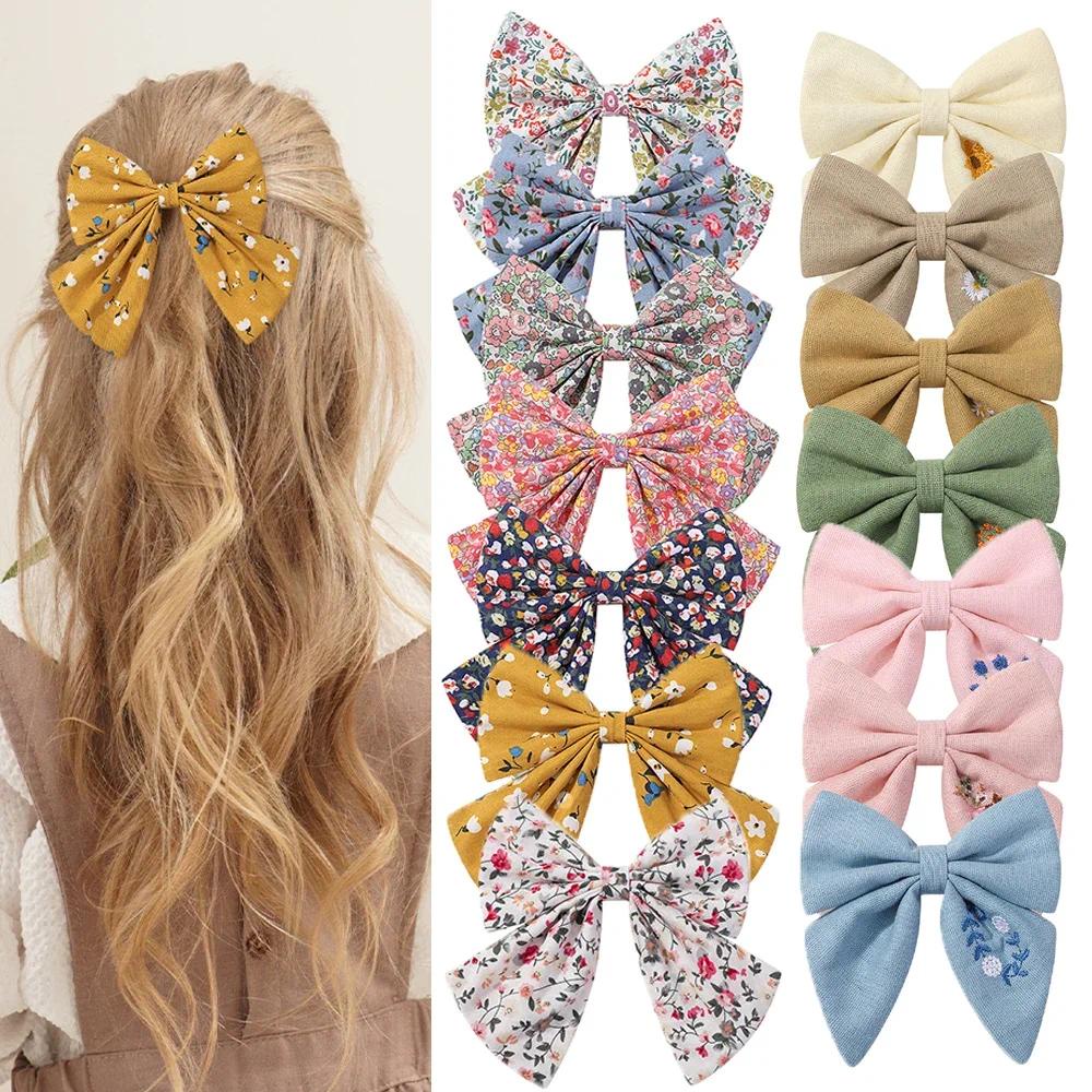1Piece Fashion Girls Print Bowknot Hairpin Spring Children Lovely ...