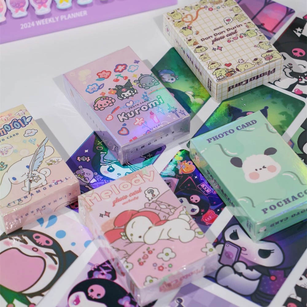 Sanrio LOMO Cards Kuromi Melody Cinnamoroll Flash Laser Card Photocard ...