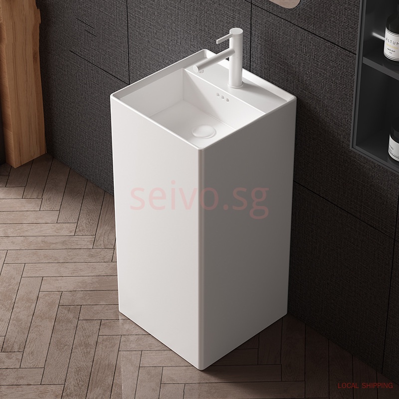 Balcony Column Style Art Floor Standing Wash Basin Small Apartment ...