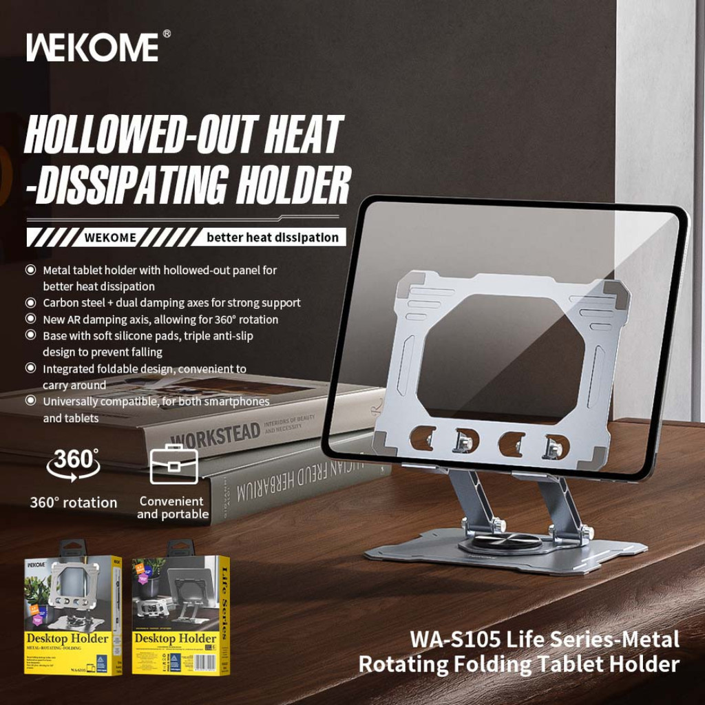 WEKOME Heavy Duty Metal Rotatable Stainless Steel Laptop Tablet Desktop ...