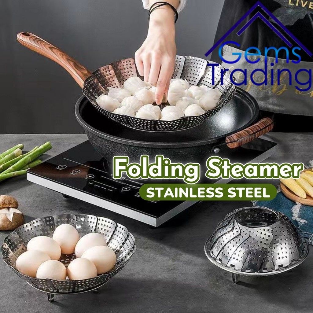 Stainless Steel Folding Steamer Rack Foldable Food Steamer Tray ...