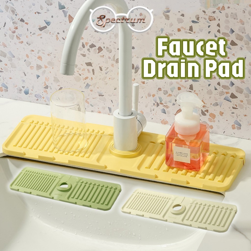 Silicone Faucet Sink Splash Guard Water Drip Catcher Drain Pad Kitchen ...