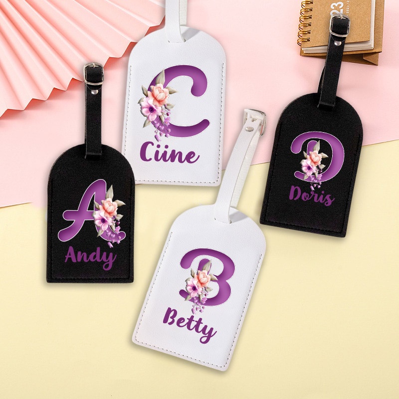 Personalized Customization Purple Letter with Name Portable Name ID ...