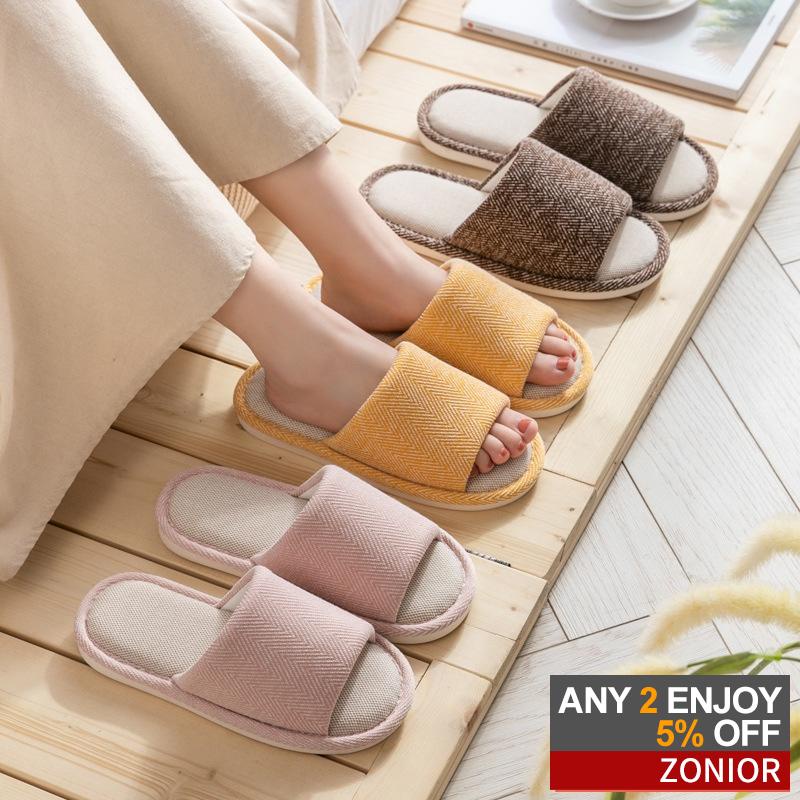 🔥24h shipping🔥Cotton and linen slippers, home fabric, linen, indoor ...