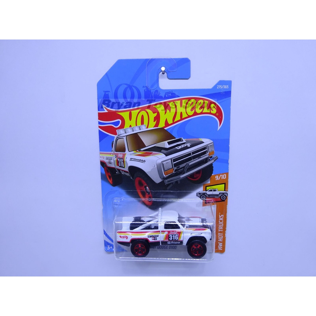 PUTIH Hot Wheels Broken Packaging 87 Dodge D100 White | Shopee Singapore