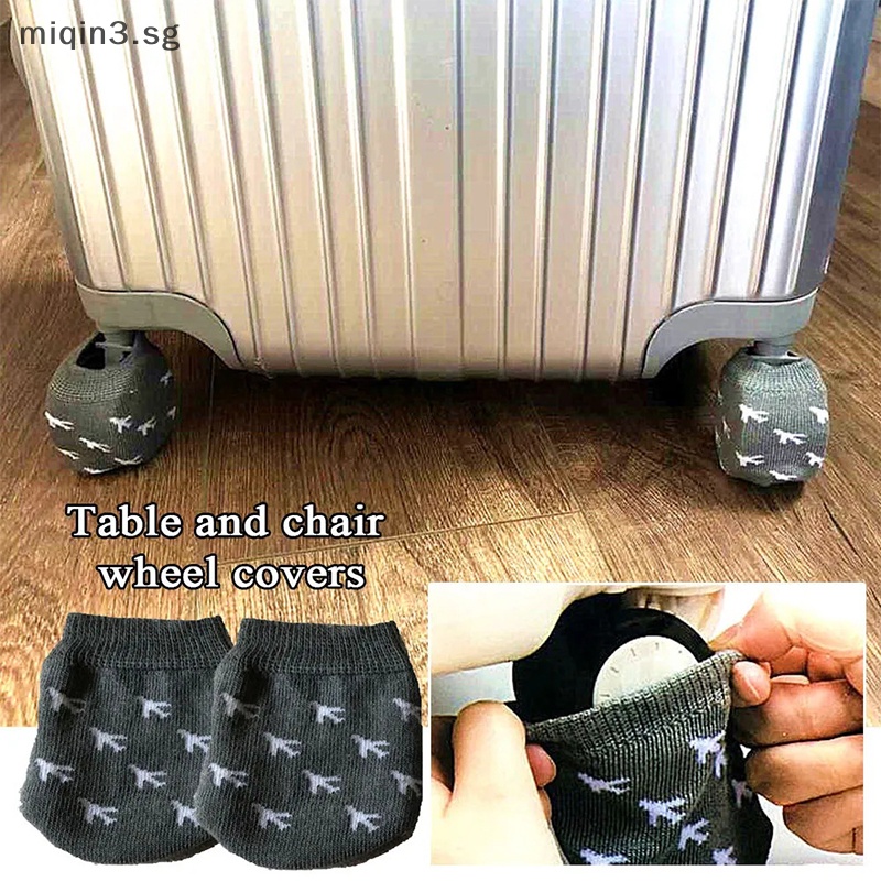 4pcs Knitg Luggage Wheels Protector Cover Anti-wear Table Leg Cover ...