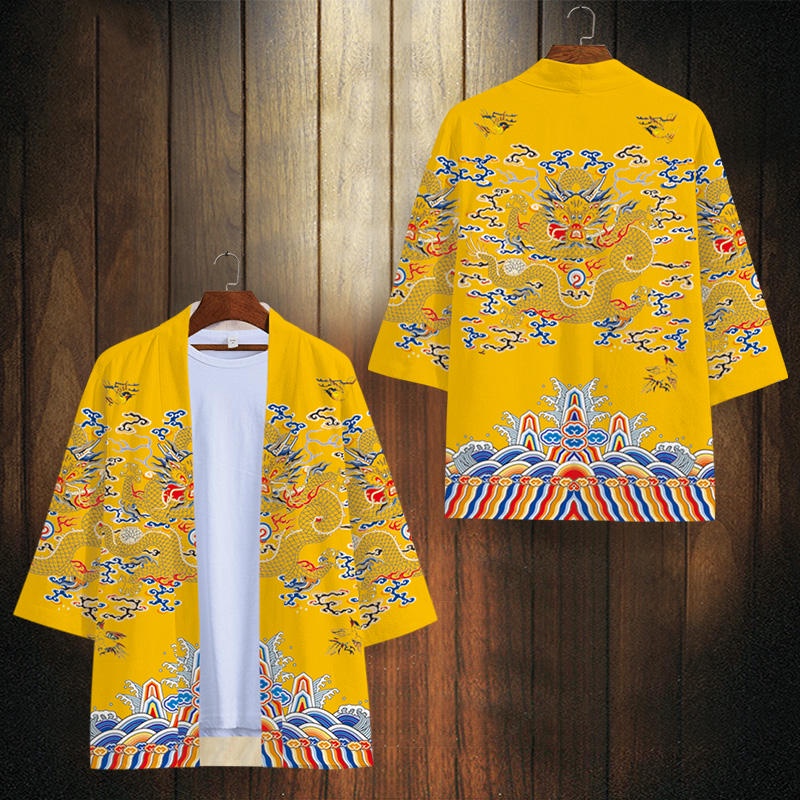 Hanfu Cloak Jacket Men's Emperor Dragon Robe Suit Shirt Men's Robe ...