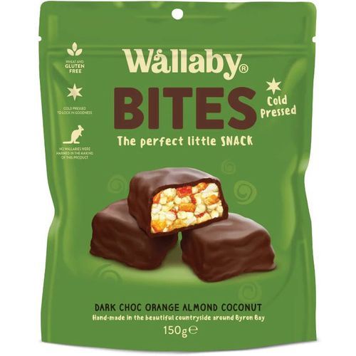 Wallaby Foods - Bites, Dark Chocolate Orange Almond Coconut Snack (150g ...