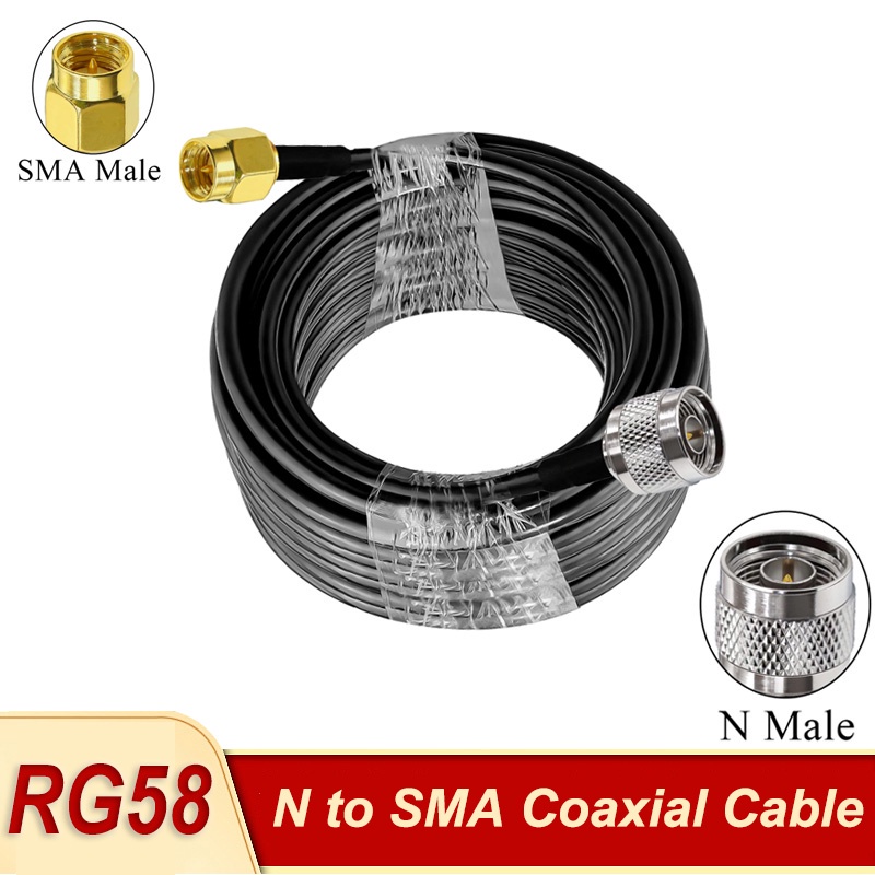 RG58 Coaxial Cable SMA Male to N Male Extension RF Coax Cable 50ohm Pure Copper for 3G 4G 5G LTE ...