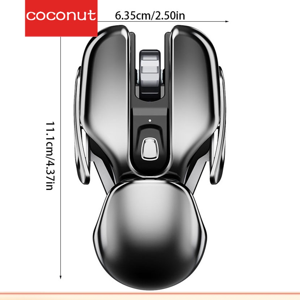 【Coco】Rechargeable Mute Wireless Mouse USB Metal Receiver Desktop ...