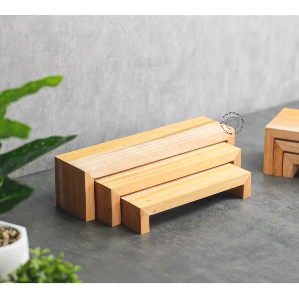 KAYU Display Rack Stacking Display Product Wooden Stair Rack Display ...