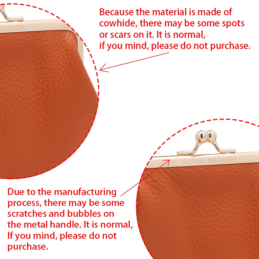 Royal Bagger Coin Purse for Women Genuine Cow Leather Casual Card ...