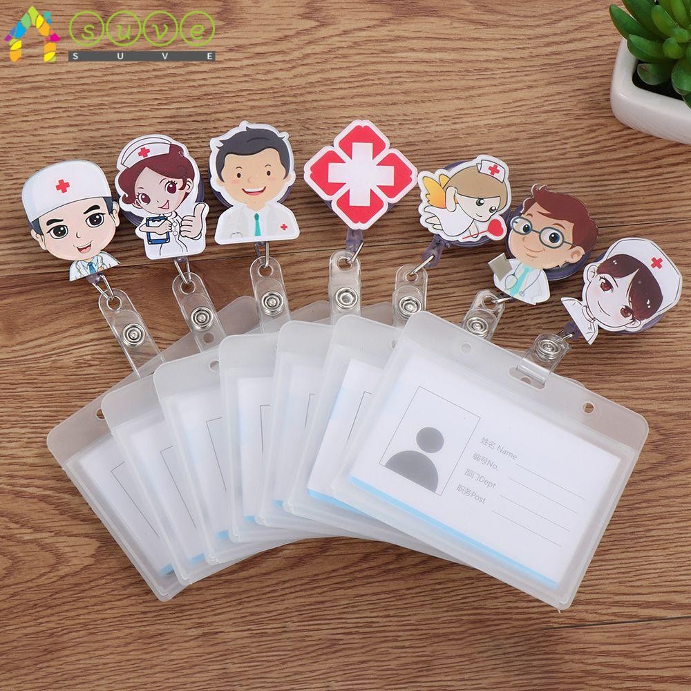 SUVE with Retractable Reel Name Tags Cartoon Nurse Doctor Office ...