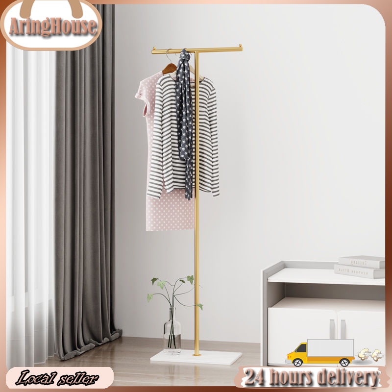 SG Ready Stock T-shaped Storage Rack Nordic Coat Rack Marble Coat Rack ...