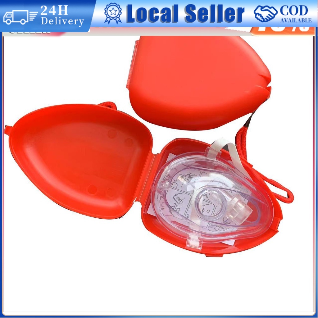 Portable Training Rescue CPR Breathing Pocket Resuscitator Mask with Hard Plastic Case With ...